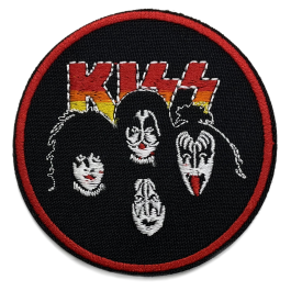 Kiss – round band members logo embroidered KISS01