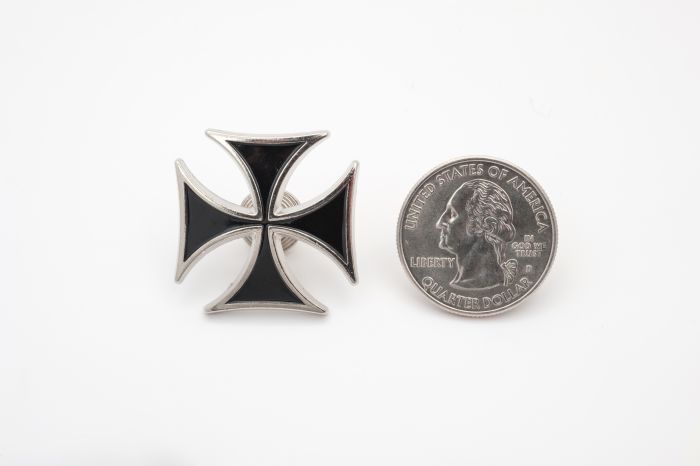 Footed Cross Metal Badge with screw