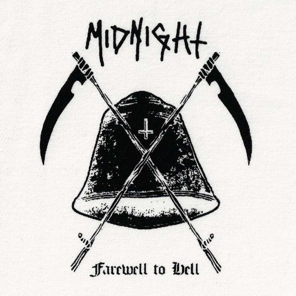 Midnight – Farewell to Hell bell and scythe graphic MIDN01