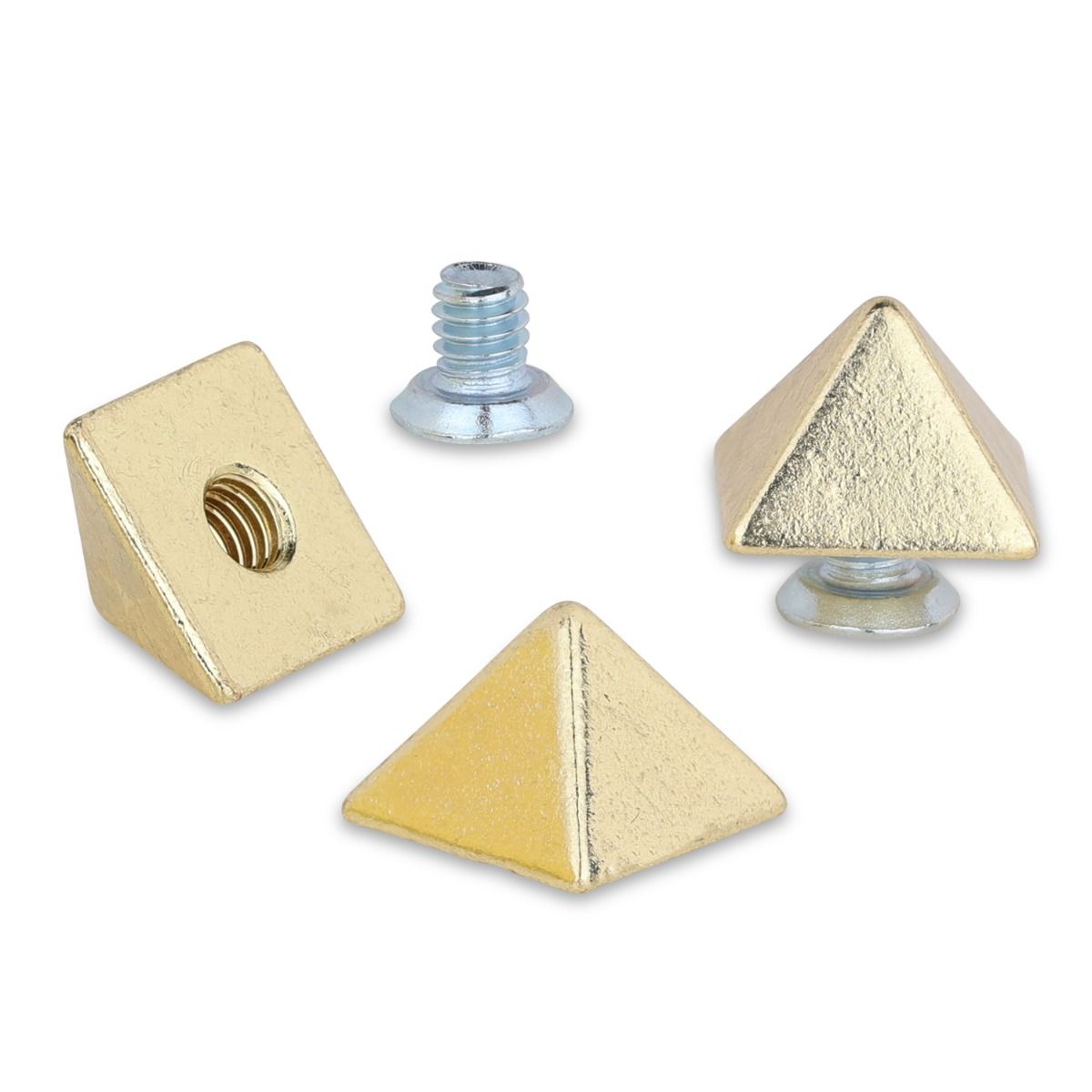 Brass 4-sided Size13 Pyramid Spike - Bag of 20