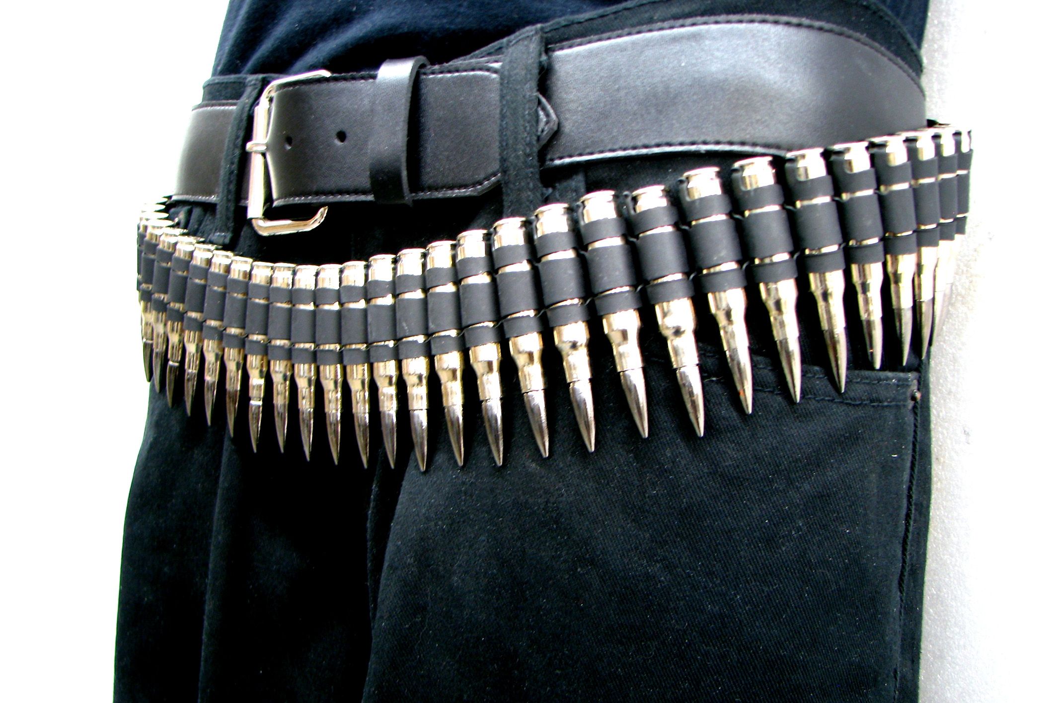 Gunmetal Inert Bullet Belt for Rock, Punk & Metal Fashion | Stage-Ready ...