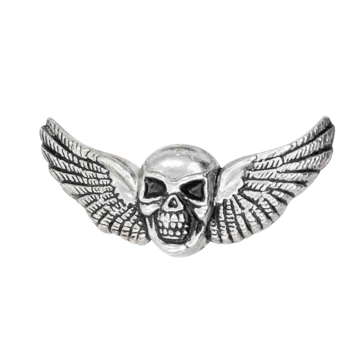 Winged Skull Badge Screwback